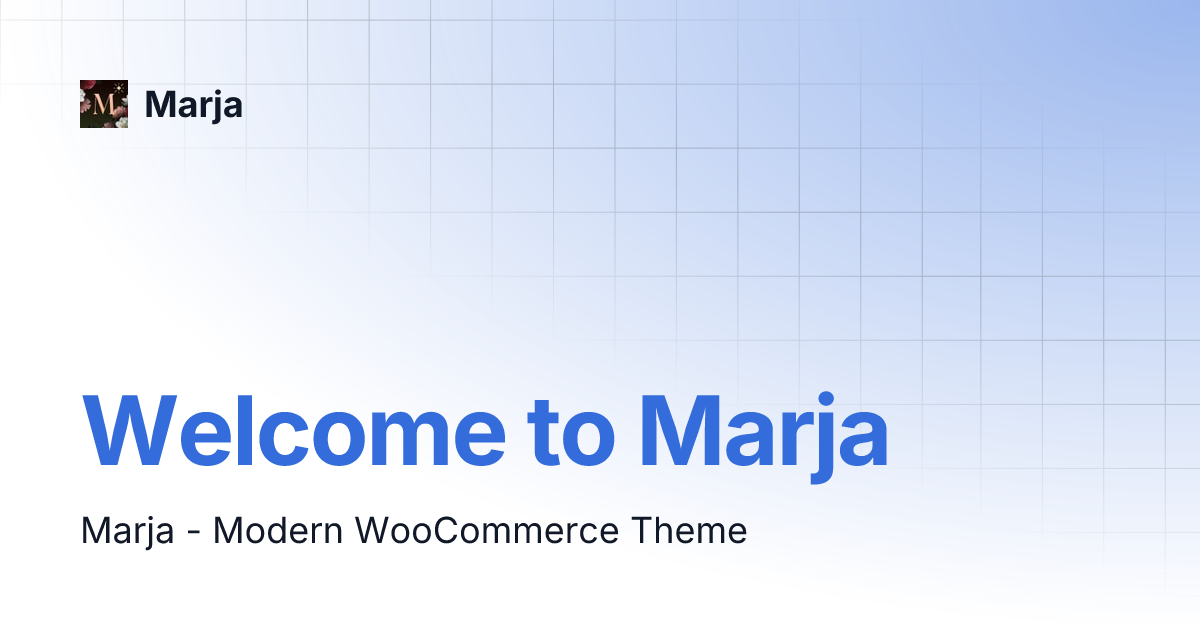 Welcome to Marja | Marja